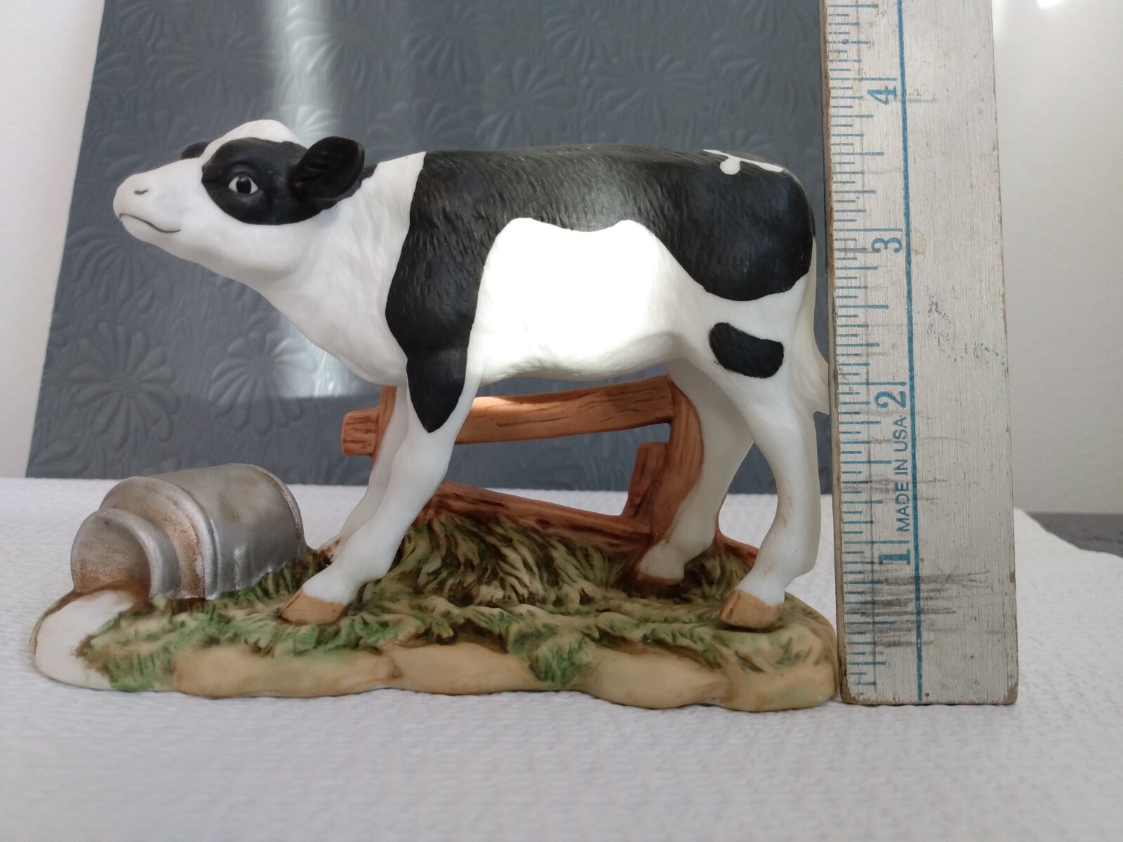Homco Holstein Cow Calf by Spilled Milk Bucket Porcelain Figurine 1459 ...
