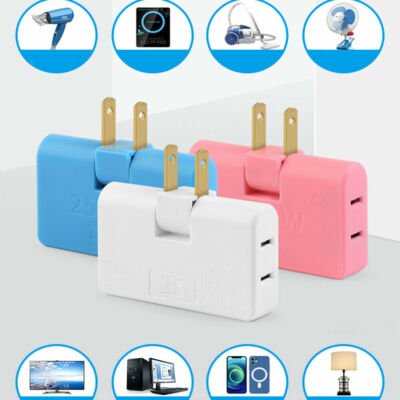Power Converter 180 degrees Rotate Outlet Splitter Charger Socket ...