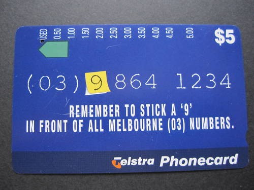 AUSTRALIA TELSTRA PHONECARD MELBOURNE NUMBER RARE | eBay