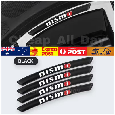 4Pcs Alloy Nissan Nism Black Wheels Rim Sticker Black Decal Badge ...
