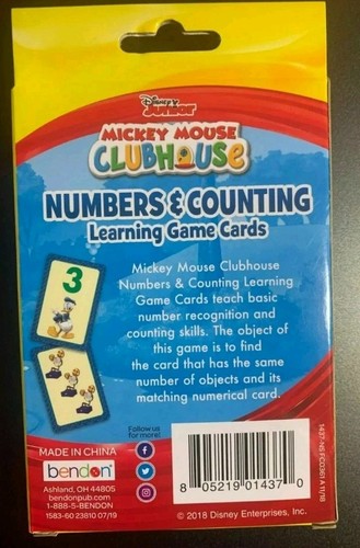 DISNEY MICKEY MOUSE FLASH CARDS NUMBERS & COUNTING COLORS & SHAPES FUN ...