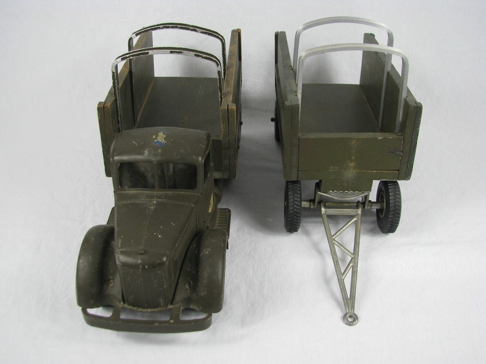 Rare Vintage Large Custom Smith Miller US Army L Mack Transport w/ Pup ...
