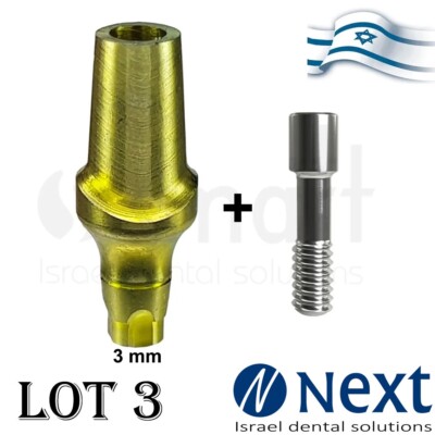 LOTx3 Straight Titanium Abutment MIS conical C1 NP Fit Cementing post 3 ...