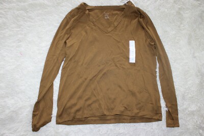 A New Day Shirt Long Sleeve Shirt M medium Long Sleeve White V Neck ...