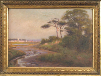 ANTIQUE ALFRED HART OIL PAINTING OF NEW ENGLAND NANTUCKET SERENE ...