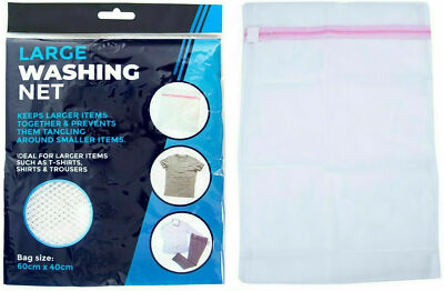 large Washing Machine Net Mesh Wash Bag Laundry Zip Socks trousers ...