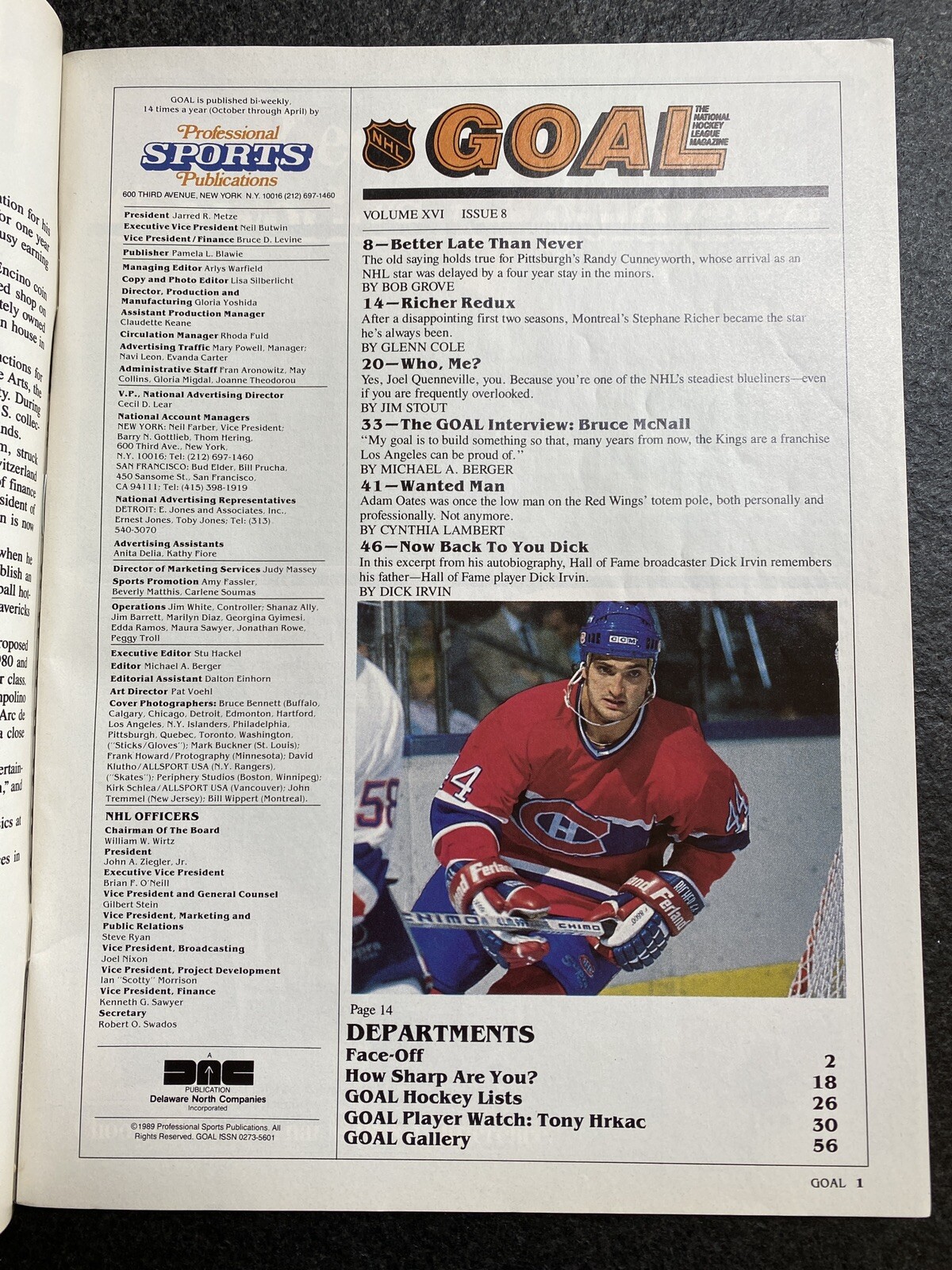 Goal Magazine February 1989 Ed Olczyk Wayne Gretzky LA Kings Maple ...