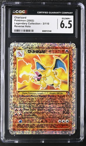 CGC 6.5 Charizard 2002 Legendary (Collection) 3/110 Reverse Holo ...