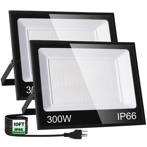 300W LED Flood Light, 36000LM Floodlight with Plug,IP66 Waterproof ...