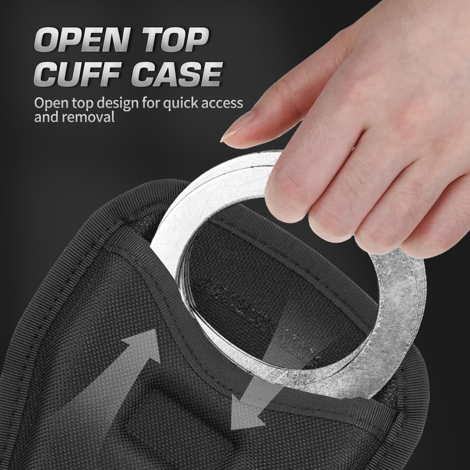 Handcuff Case, Open Top Handcuff Holder Holster, 600D Nylon Cuff Pouch ...