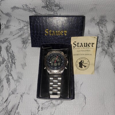 Stauer Men's Chronograph Hybrid Watch 19093 Stainless Steel *Needs ...