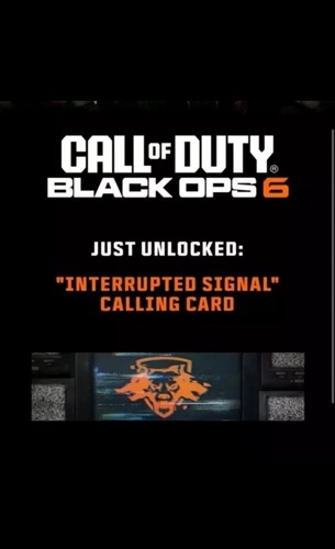 Call Of Duty Black Ops 6 - BO6 Interrupted Signal Calling Card | UK ...