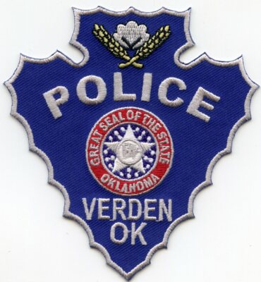 VERDEN OKLAHOMA OK Indian Arrowhead Shaped STYLE #B POLICE PATCH | eBay