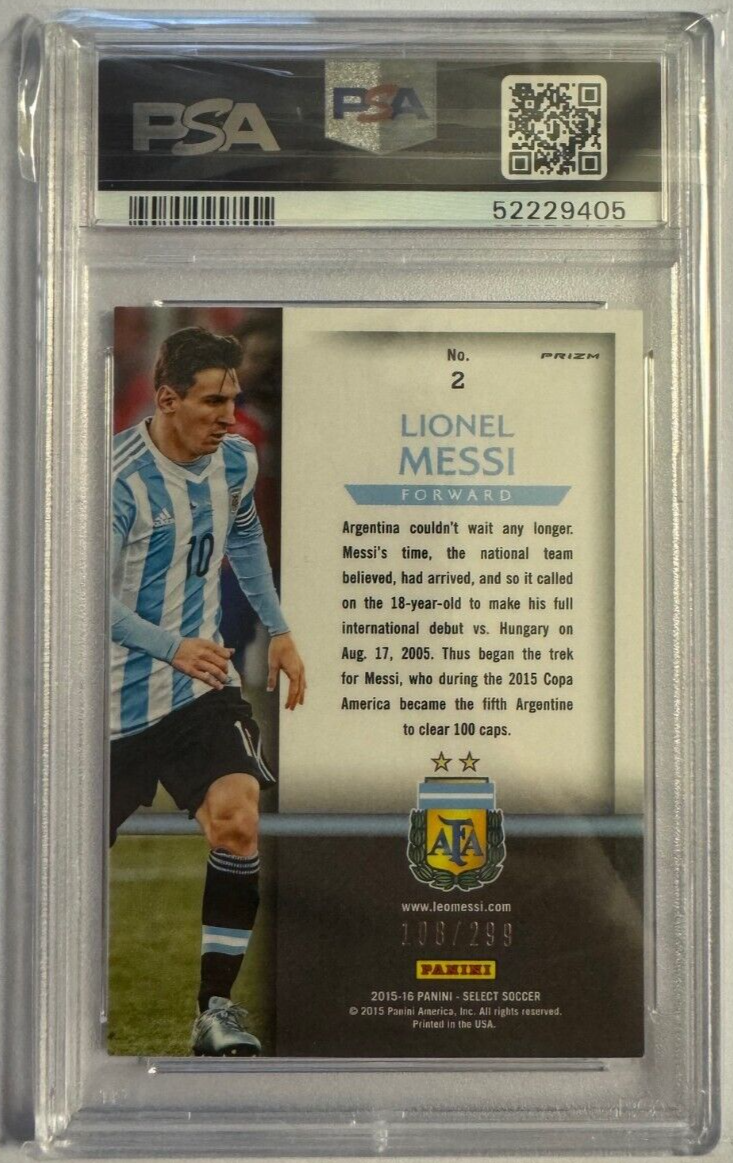 2015-16 Panini Select Lionel Messi Blue Prizm National Pride #/299 SP ...