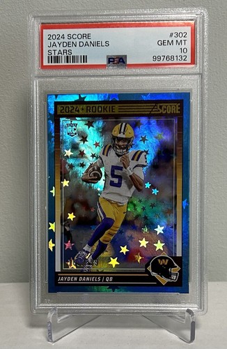 2024 Panini Score - Jayden Daniels #302 Blue Stars PSA 10 GEM MT (RC ...