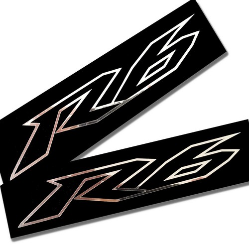 YZF R6 outline silver chrome vinyl motorcycle decals sticker graphics x ...