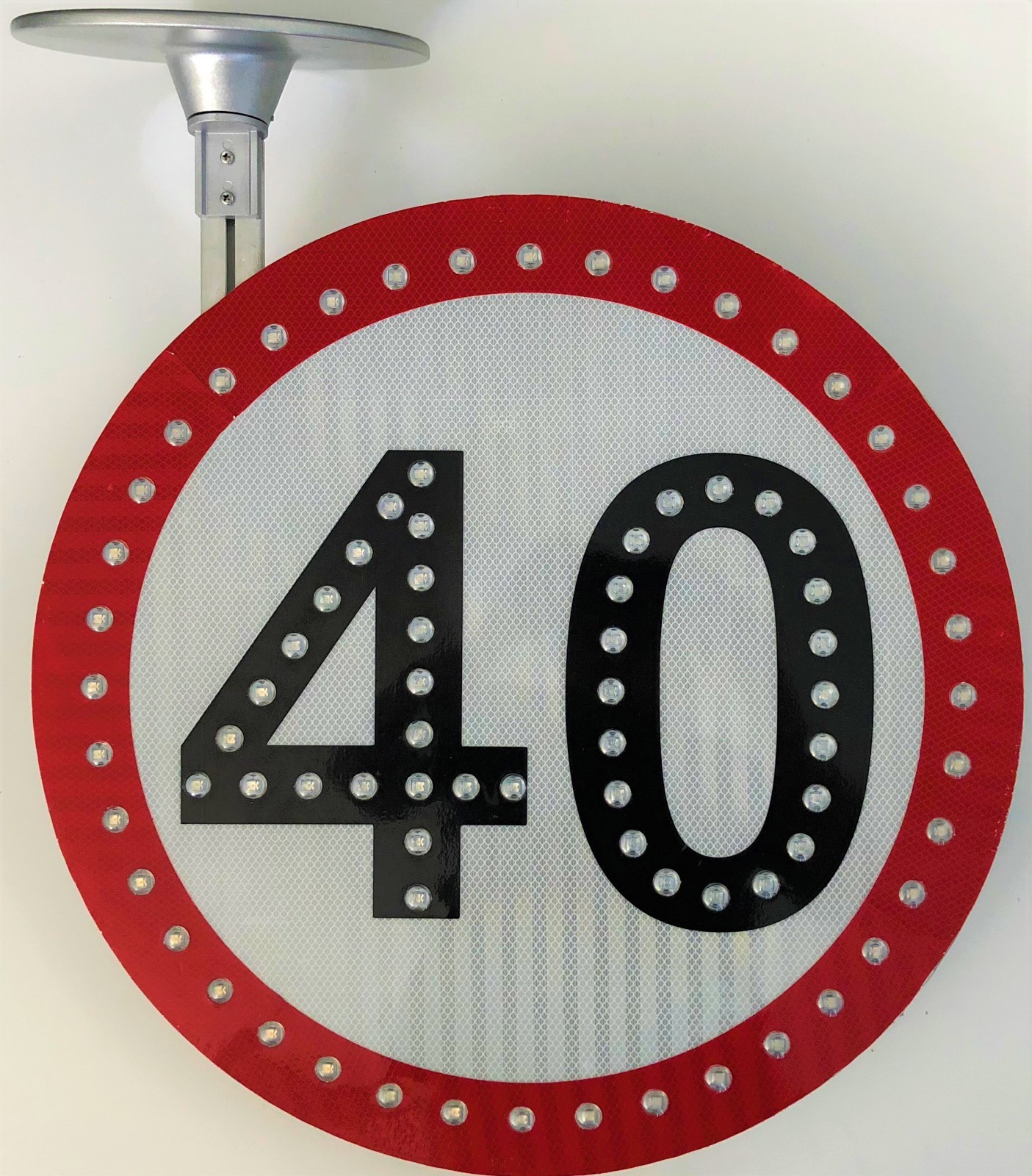 Flashing 40 SPEED LIMIT road sign. LED 40 SPEED LIMIT sign. 600mm | eBay