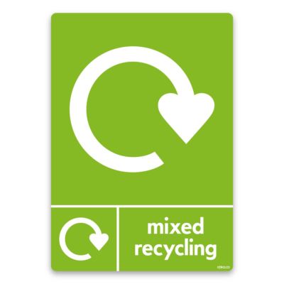 Premium Mixed Recycling WRAP Recycle Now Signs, Vinyl Sticker / Rigid ...