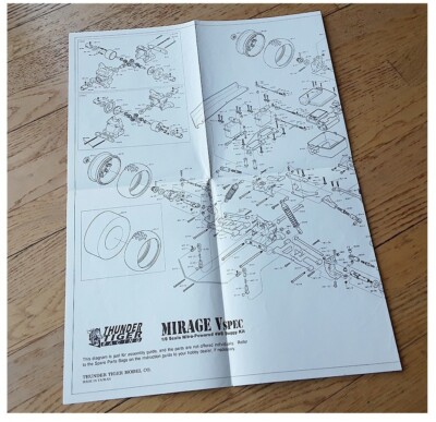 Vintage RC Car Buggy Thunder Tiger Mirage VSpec Large Exploded View ...