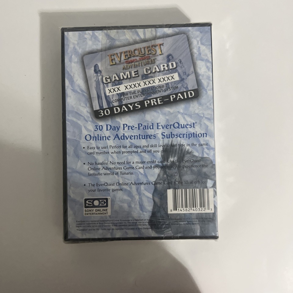 EverQuest Online Adventures (PlayStation 2) + EverQuest Game Card ...