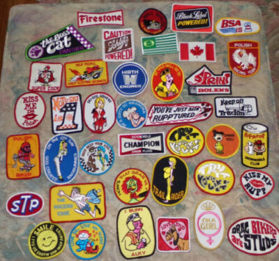 NEW OLD STOCK EMBROIDERED SEW ON PATCHES. HOT ROD, SNOW MOBILE FUNNY ...