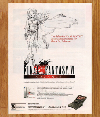 Final Fantasy VI 6 Advance GBA FFIII - Game Print Ad / Poster Promo Art ...