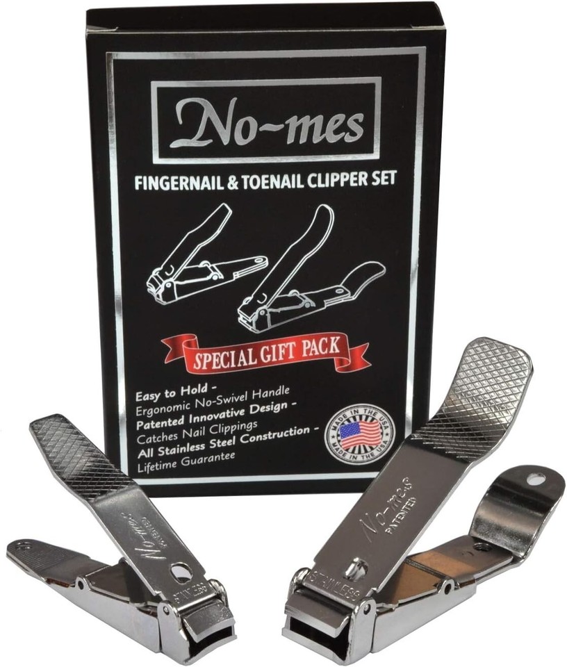 No-Mes Fingernail and Toenail Clipper Gift Set Catches Clippings Made ...
