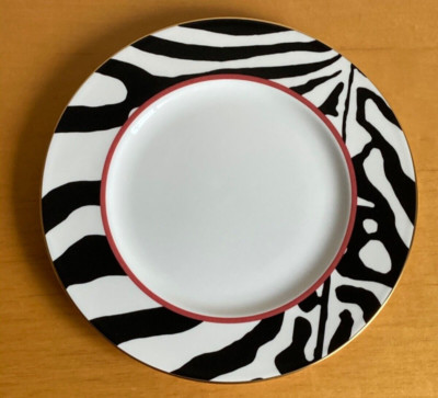 LENOX Scalamandre Zebras Accent Plate Scalamandre' Red White Black Gold ...