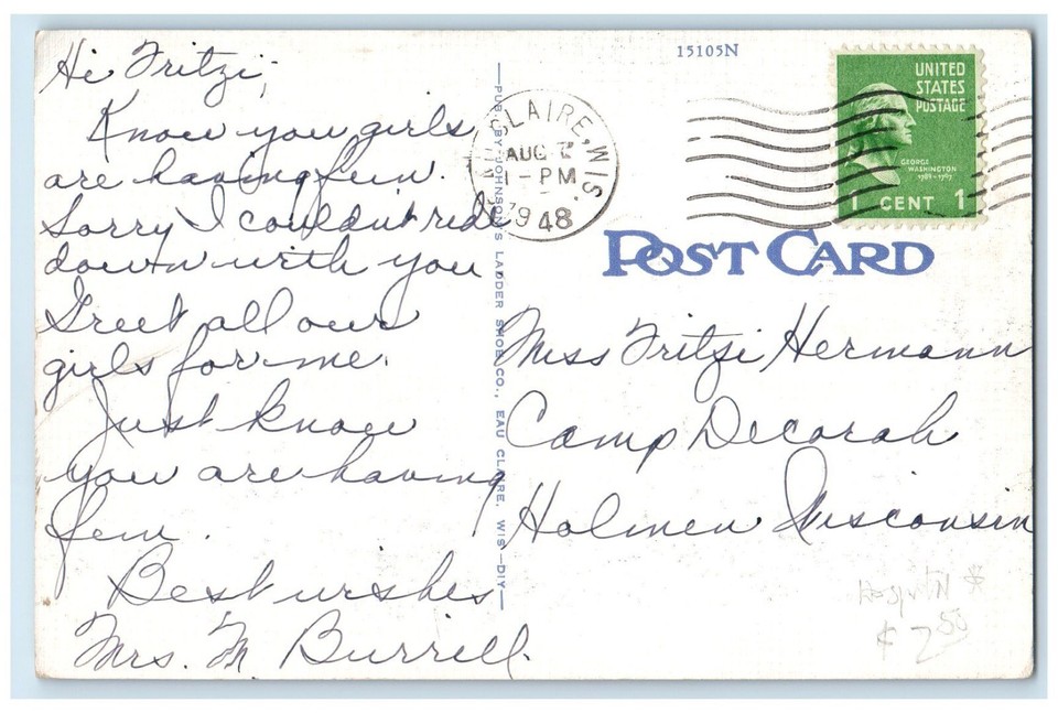 1948 Mt. Washington Sanatorium Exterior Eau Claire Wisconsin WI Vintage ...