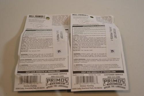 2Pk PRIMOS HUNTING TURKEY MOUTH Model #1226 THE BLAIR & WILL PRIMOS | eBay