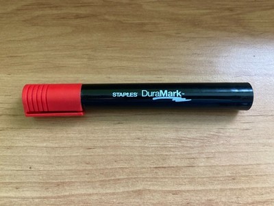 MARQUEUR PERMANENT/STAPLES/ COULEUR ROUGE/ DURAMARK | eBay