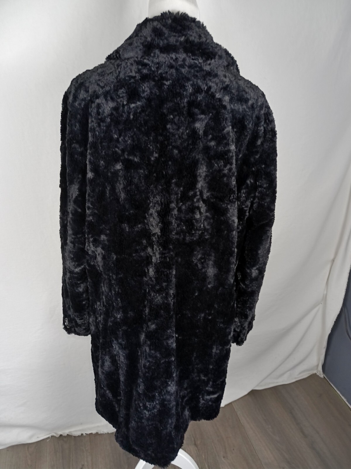 Talle Wms Sz L Black Faux Fur Med Weight Coat SH5 | eBay