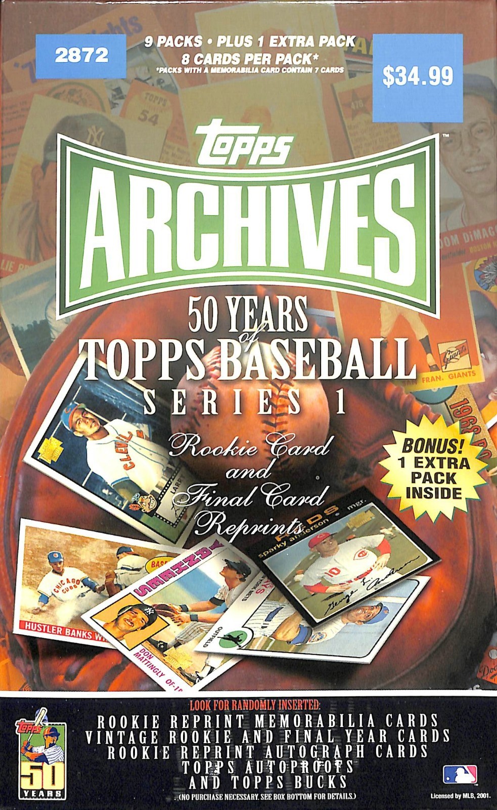2001 Topps Archives Baseball Sealed Blaster Box | eBay