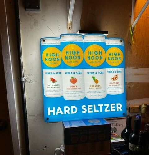 HIGH NOON SUN SIPS VODKA SELTZER CANS LED BAR MAN CAVE PROMOTION SIGN ...