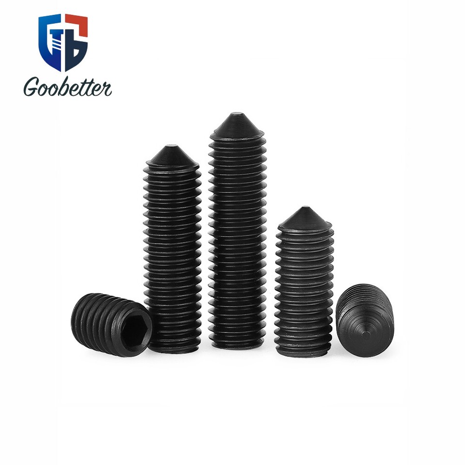 Cone Point Grub Screws Hex Socket Set Screw 12.9 Black High Tensile M2 ...