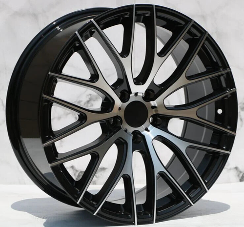 19" Wheels 19x9.5 +35 5x114.3 73.1 W008 Black Machined Tuner Rims SET 4 ...