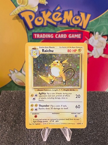Pokémon TCG Raichu Base Set (1999) 14/102 Unlimited Holo Rare LP! | eBay