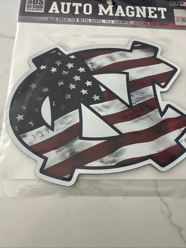 NCAA UNC auto magnet Logo On USA Flag | eBay