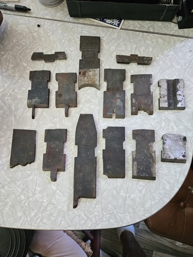 ANTIQUE WOOD PLANE Box of 14 BLADE IRON CUTTERS STANLEY CRAFTSMAN ...