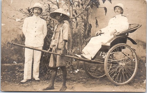 INDOCHINA - PHOTO CARD - Two colonial rickshaw | eBay
