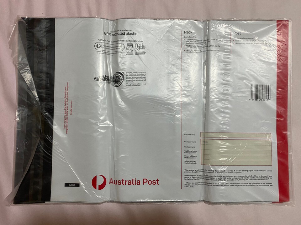 AUSTRALIA POST PARCEL POST LARGE PREPAID SATCHELS 5KG X 10 BRAND NEW ...