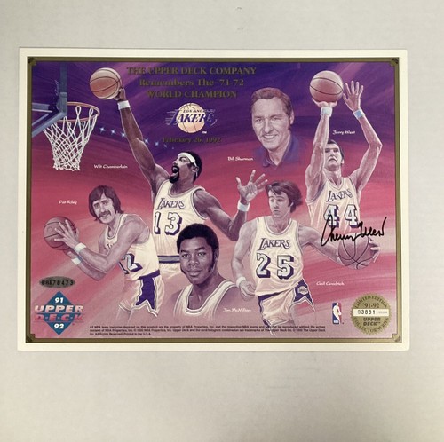 Jerry West Autograph NBA 1992 Upper Deck Remembers 71-72 World Champion ...