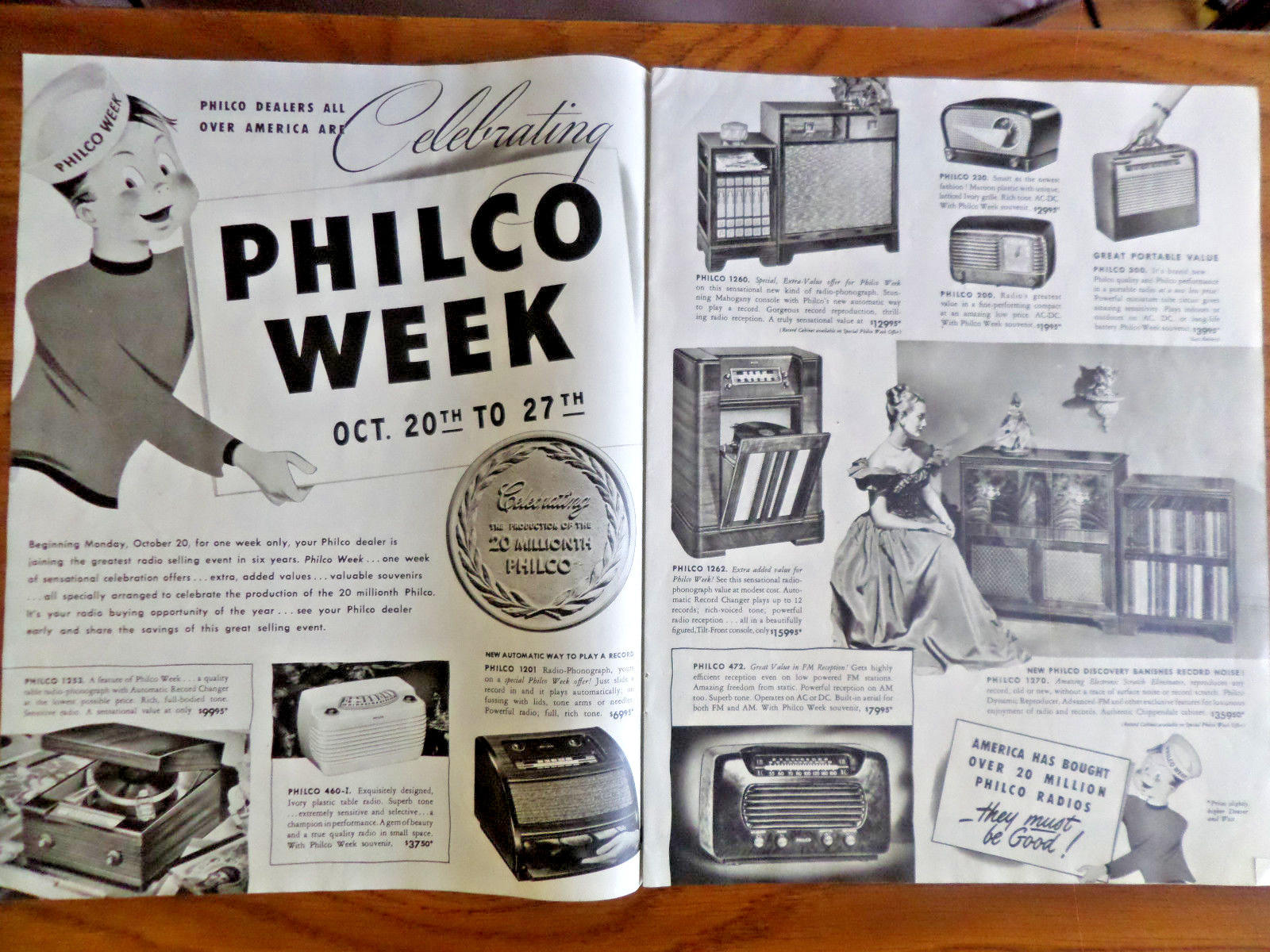 1947 Philco Radios Phonograph's Ad Philco Week | eBay