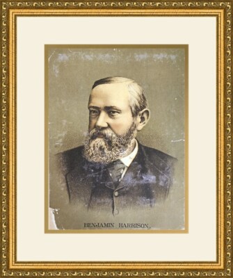 Benjamin Harris , 1892 Campaign Poster Framed Repro | eBay