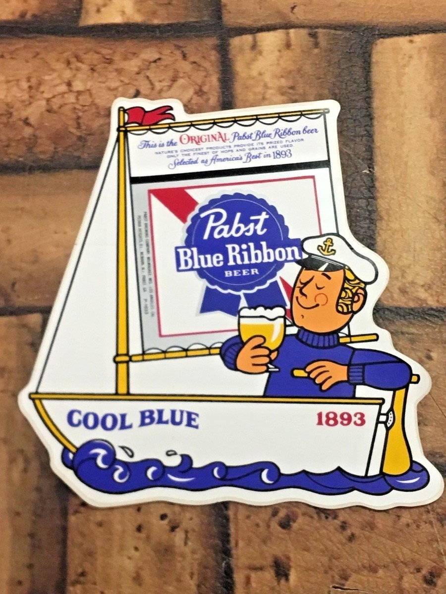 Rare Pabst Blue Ribbon Beer Cool Blue Sticker Pbr Original Vintage