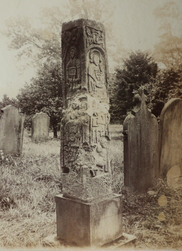 c1890 ORIGINAL PHOTO ANGLO SAXON THE NUNBURNHOLME CROSS IN SITU St ...