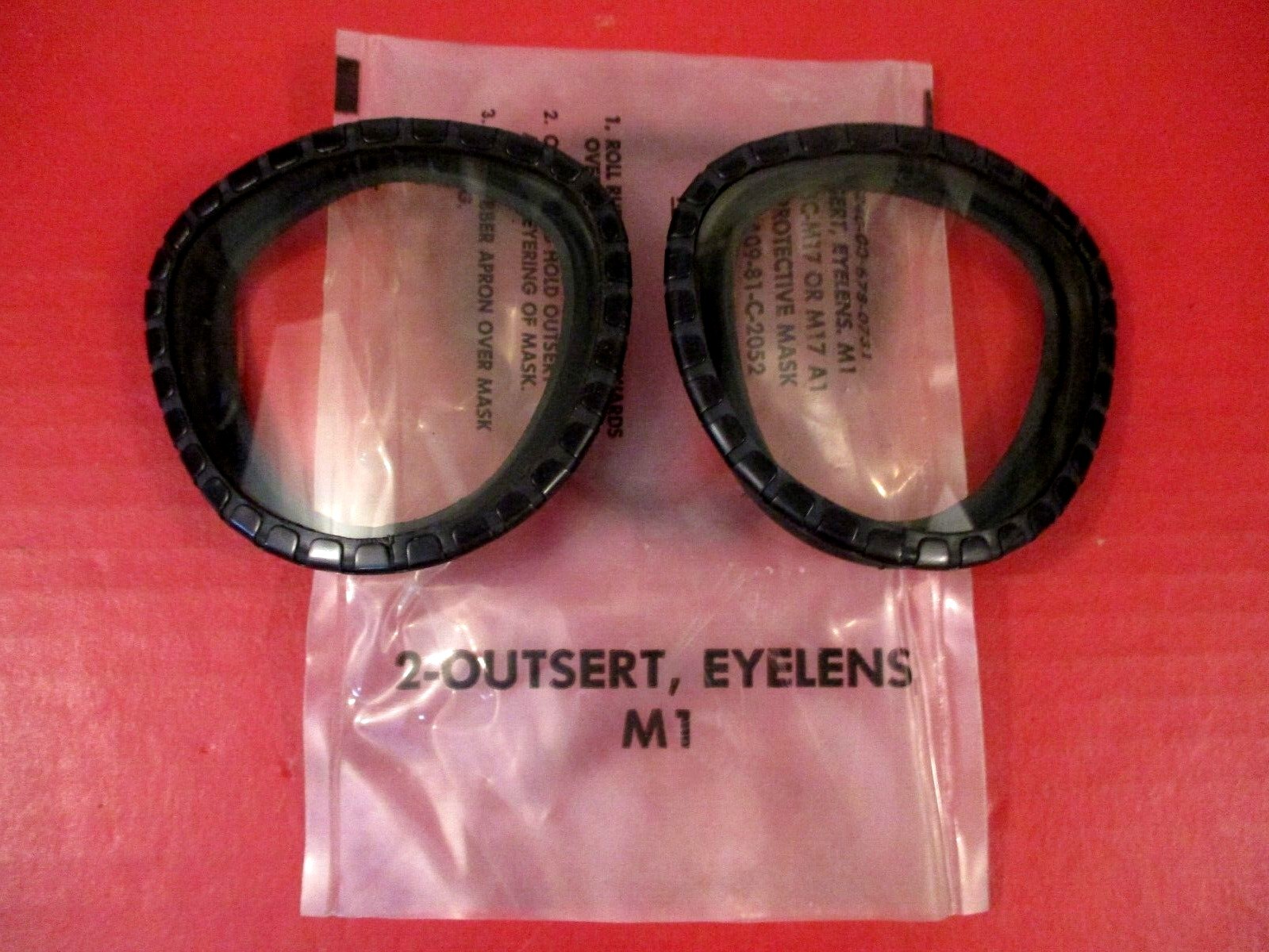 Vietnam US Army M17 M17A1 M17A2 Gas Mask M1 Outsert Eye Lens Set - NOS ...