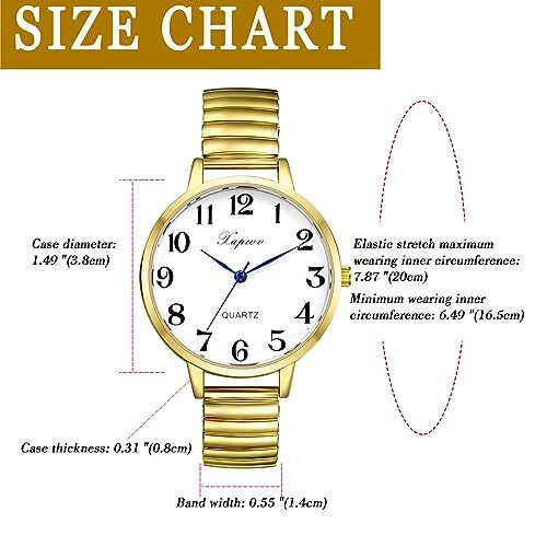 Large Face Wrist Watch: Women Floral Band Big Number Easy Reader Dial ...
