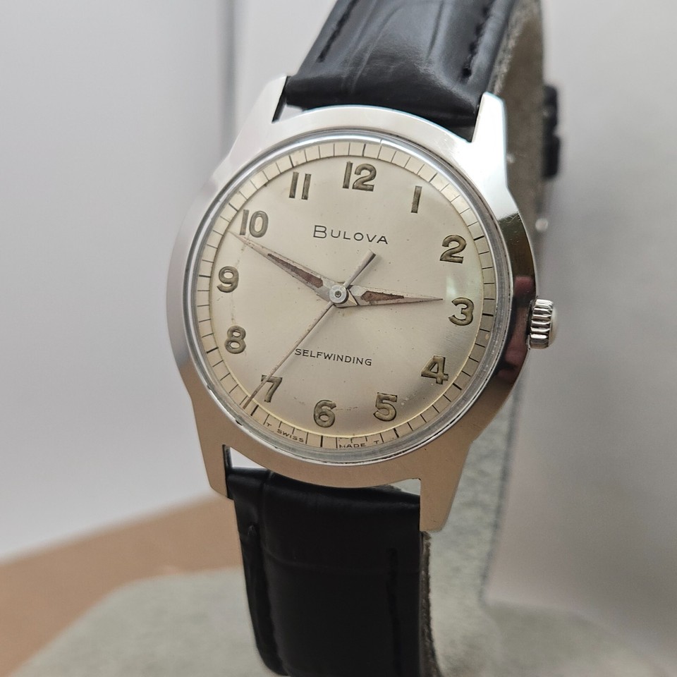 Vintage BULOVA Clipper "A" men's automatic watch 11ALAC Mlitary style ...