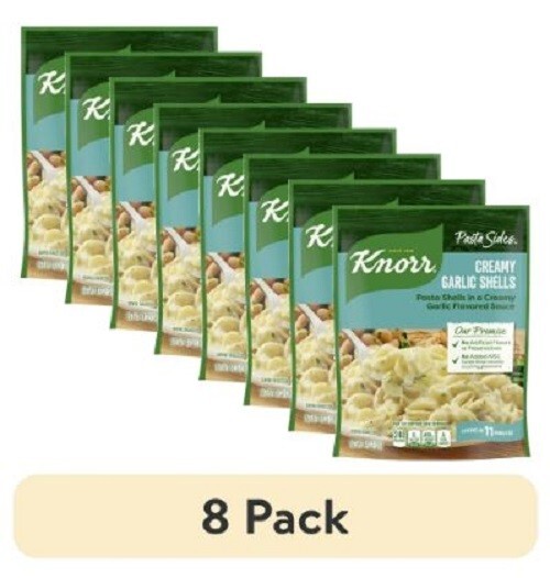 (8 pack) Knorr Creamy Garlic Shells Pasta Sides No Artificial Flavors